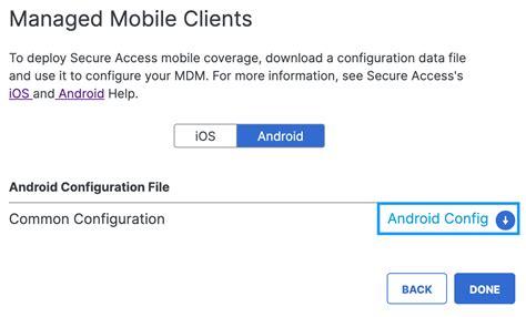 Android Configuration Download