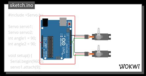 Controle De Dois Servomotor Wokwi Esp32 Stm32 Arduino Simulator