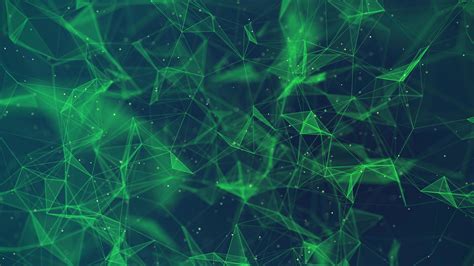 Abstract Background With Green Moving Lines And Dots Network Connection Internet Connection