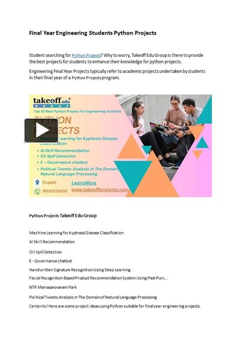 PPT Final Year Python Projects PowerPoint Presentation Free To