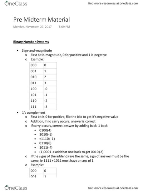 Ece222 Lecture 1 Binary Number Systems Oneclass
