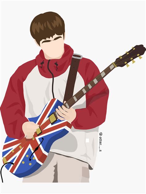 Noel Gallagher With Guitar Sticker For Sale By Patriciacourtn