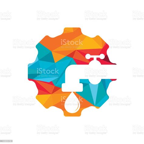 배관 기호 벡터 디자인 비즈니스 템플릿 기어 서비스 로고 기호 벡터 아이콘 일러스트가 있는 수도꼭지 개념에 대한 스톡 벡터 아트 및 기타 이미지 Istock