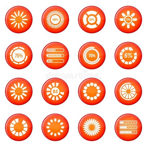 Loading Bars And Preloaders Icons Set Flat Style Stock Vector