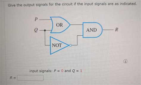 solved give the output signals for the circuit if the input