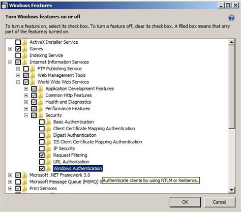 asp web site administration tool security tab shows error 1802