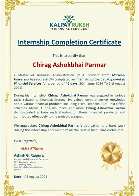 Chirag Parmar On Linkedin Internship Finance Clientmanagement