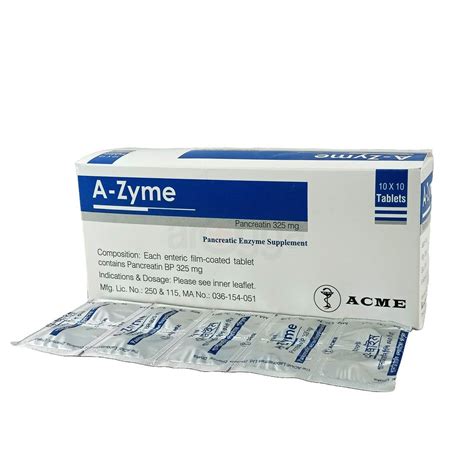 A Zyme 325mg Tablet Arogga Online Pharmacy
