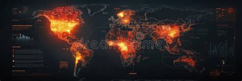 Global Heatmap Visualizing Data Trends And Patterns Across Various Regions In A Digital Format