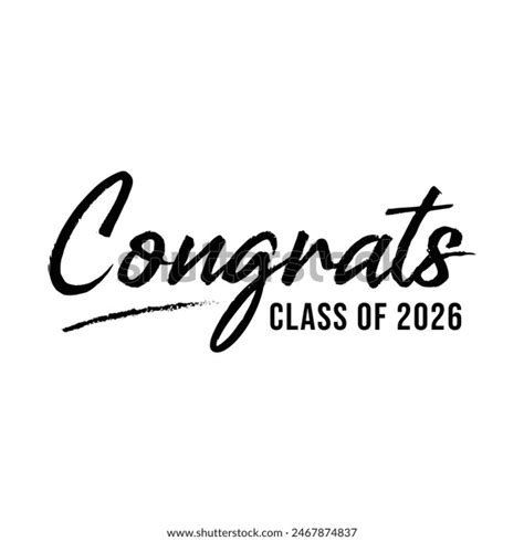 Congratulations Class 2026 Text Vector Congrats Stock Vector Royalty