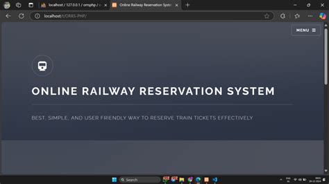 Online Railway Reservation System In Php