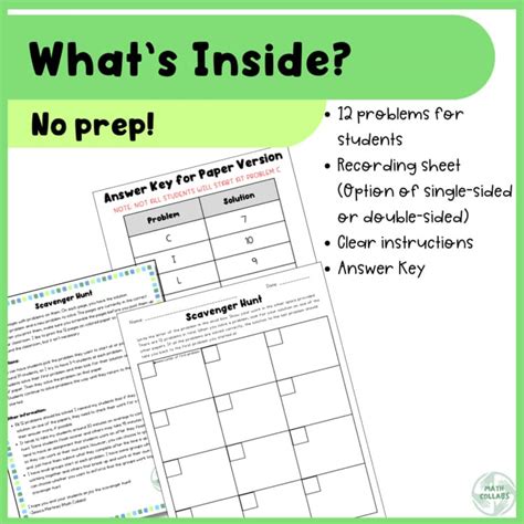 Evaluating Expressions Self Checking Scavenger Hunt Activity By Math Collabs