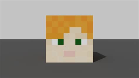 3d Model Minecraft Alex Head Model Vr Ar Low Poly Cgtrader