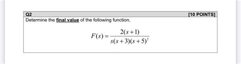 Solved Q2[10 ﻿POINTS]Determine the final value of the | Chegg.com