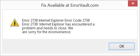 how to fix error 2738 internet explorer error code 2738 error 2738
