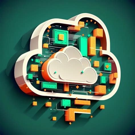 Premium AI Image Cloud Computing Technology Illustration Created With Generative AI
