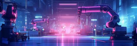 Modernization And Automation In Smart Industry With Robot Arms In Action Stock Image Image Of