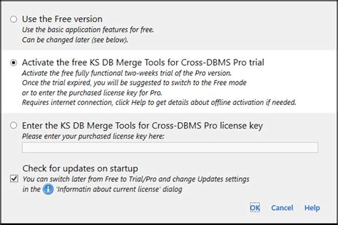 Ks Db Merge Tools For Cross Dbms Docs Activation Dialog