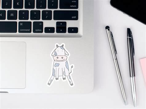 Cute Cow Stickers Cute Sticker Farm Animal Sticker Vinyl Etsy