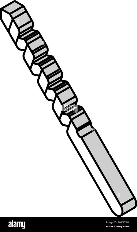 twist bit for drilling hole isometric icon vector illustration stock