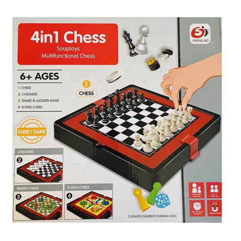 Комплект за игра 4 в 1 Магнитен шах Emag Bg