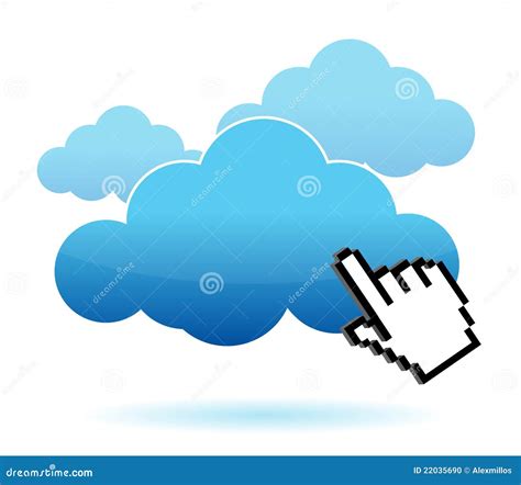 Cursor Icon Hand Clicking On A Cloud Illustration Stock Vector Illustration Of Work Hand