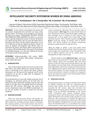 IRJET Intelligent Security System For Women By Using Arduino PDF