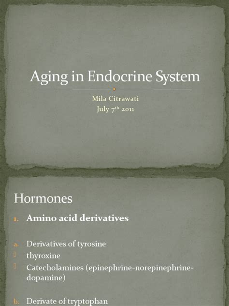 Aging In Endocrine System Pdf Endocrine System Luteinizing Hormone
