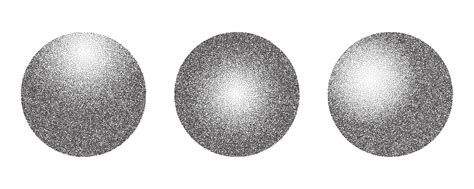 Grainy Circles With Noise Dotted Texture Gradient Balls With Shadow On