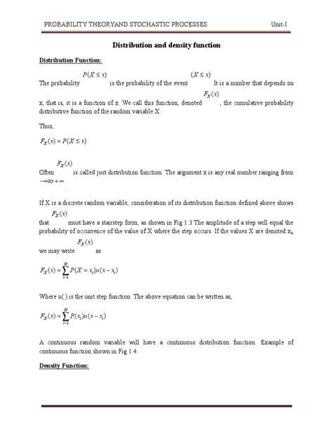 Pdf Distribution And Density Function Dokumentips