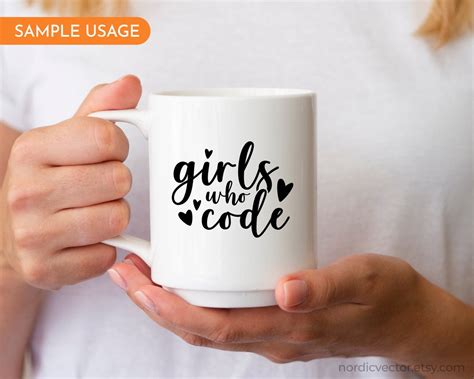 Girls Who Code Svg Programmer Svg Cute Coder Girl Quote Svg Png Dxf