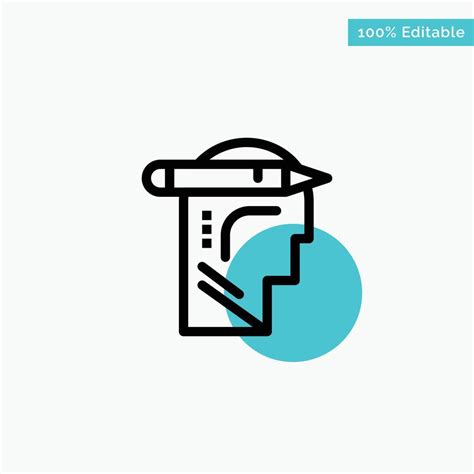 Head Mind Thinking Write Turquoise Highlight Circle Point Vector Icon