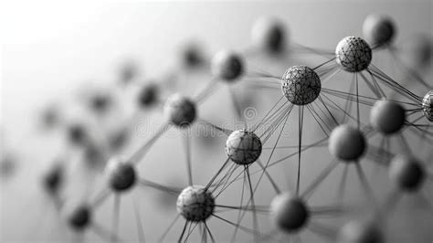 Abstract Network Of Connected Spheres In Black And White Stock Illustration Illustration Of