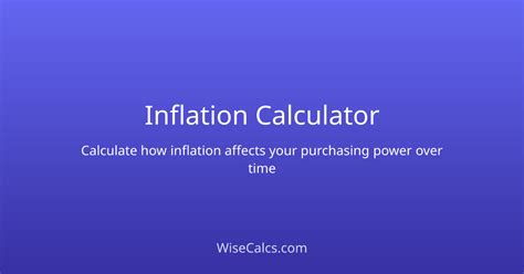 Inflation Calculator Track Purchasing Power