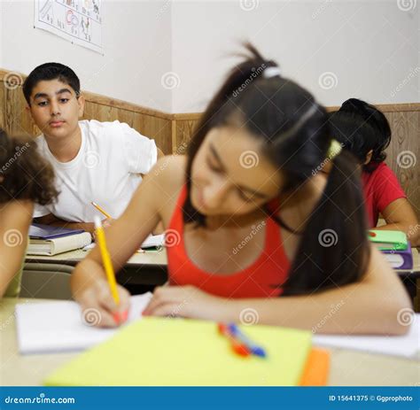 Cheating In Class Stock Image Image Of Test Teenager 15641375