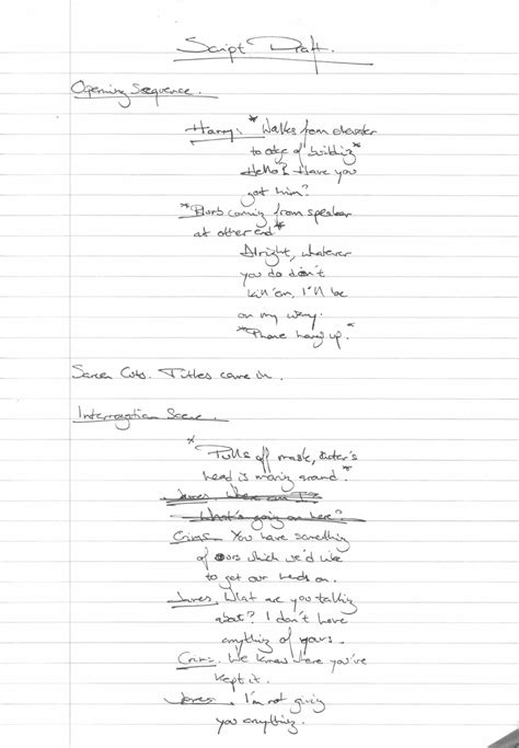 Robert Johnstones A2 Media Blog Developing Script