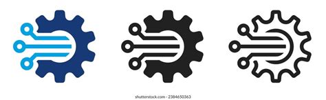 Digital Tech Icon Set Gear Circuit Stock Vector Royalty Free 2384650363 Shutterstock