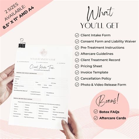 Neurotoxin Botox Forms Editable Client Intake Consent Consultation