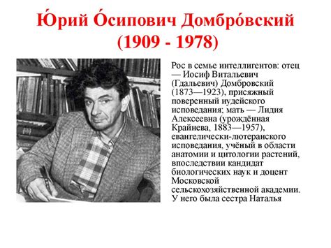 Жизнь и творчество Ю.О. Домбровского. Роман «Хранитель древности ...