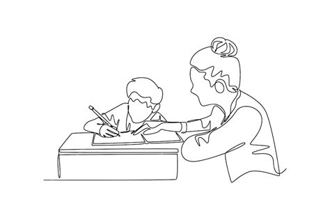 Premium Vector Lecturers Teaching In Class Concept Single Line Draw