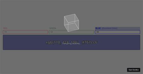 RGB Color Visualizer Codesandbox