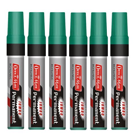 Soni Officemate Jumbo Permanent Marker Pack Of 6 Green Scooboo