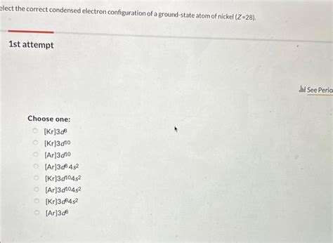 Solved Select The Correct Condensed Electron Configuration