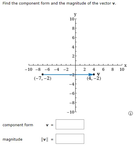 Solved Find The Component Form And Magnitude Of The Vector Chegg