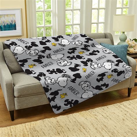 Peanuts® All Over Snoopy™ Pattern Plush Blanket Personal Creations