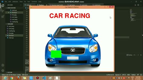 Car Game In Python Design Front Page Of Car Game Pygame Module Python Part 2 Youtube