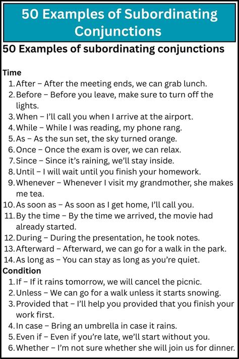 50 Examples Of Subordinating Conjunctions You Should Know Today