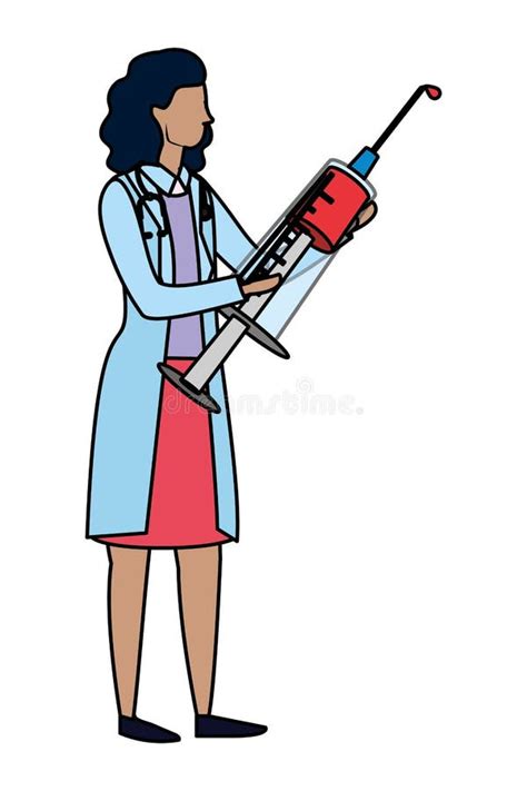 Historieta M Dica De La Atenci N Sanitaria Ilustraci N Del Vector Ilustraci N De Jeringuilla