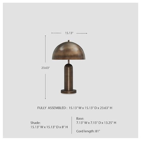 Signature Design By Ashley Wendfield Antique Copper Metal Table Lamp