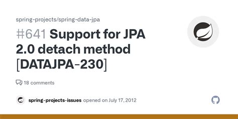 Support For Jpa Detach Method Datajpa Issue Spring Projects Spring Data Jpa